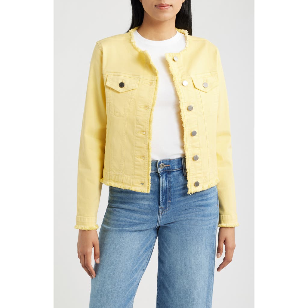 APNY APNY Frayed Collarless Denim Jacket